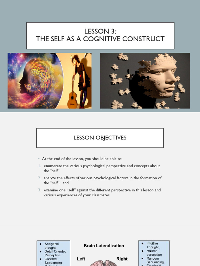 Chapter 1 - Lesson 3 - The Self As A Cognitive Construct | PDF | Self ...