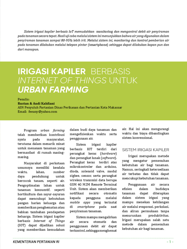 IoT Irigasi Kapiler: Hemat Air & Efisien | PDF