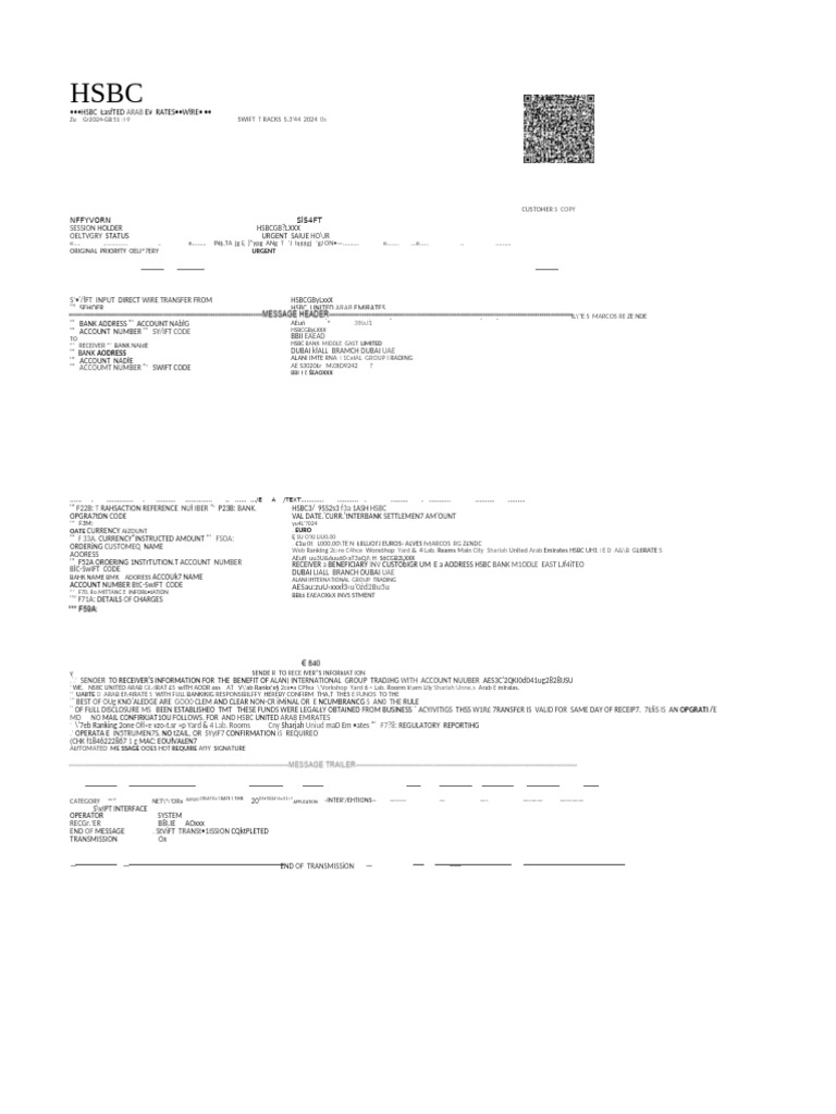 HSBC Dubai SWIFT Code Information | PDF | Banking