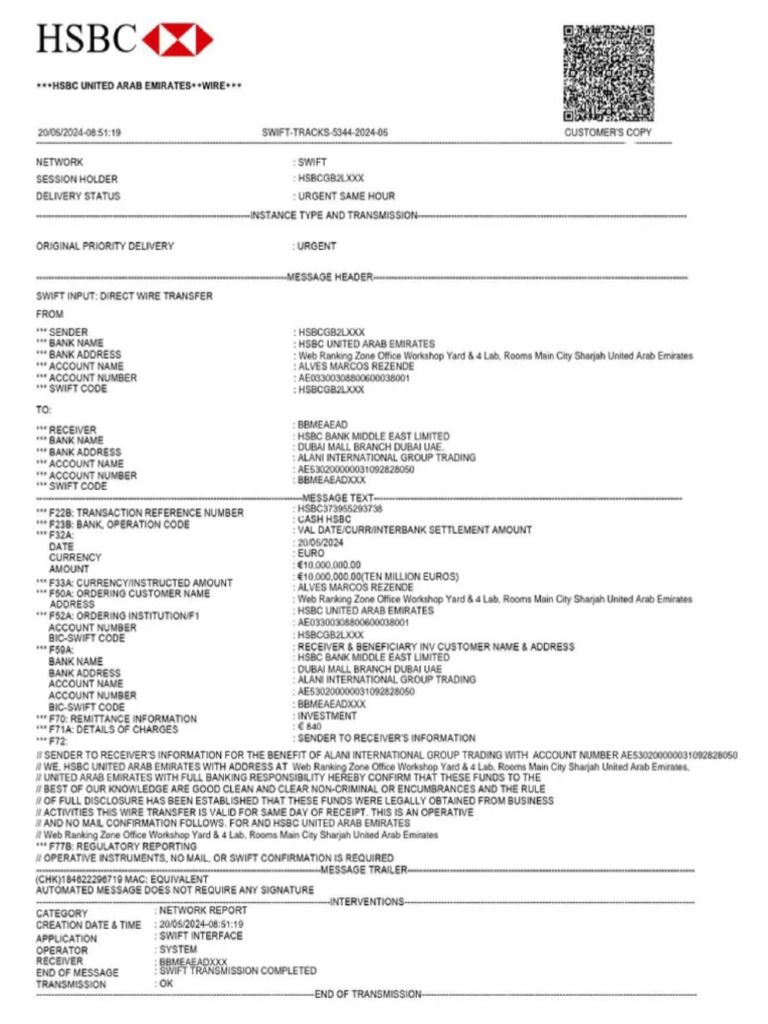 hsbc swift (2) | PDF