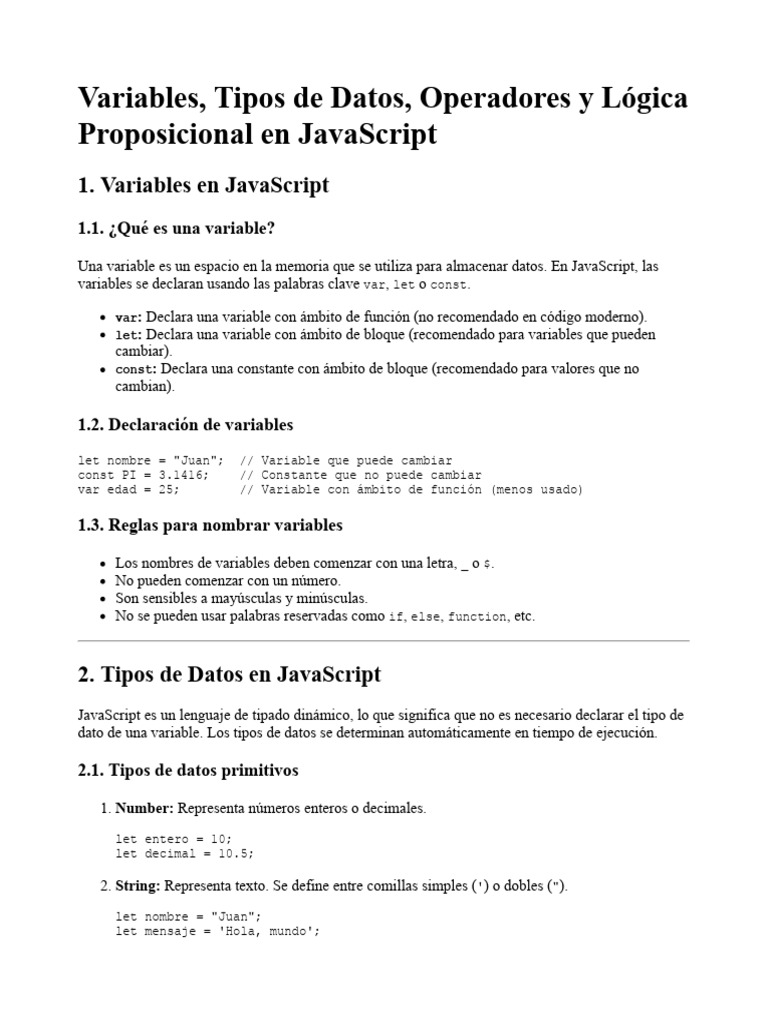 Unidad I | PDF | Variable (informática) | Tipo de datos