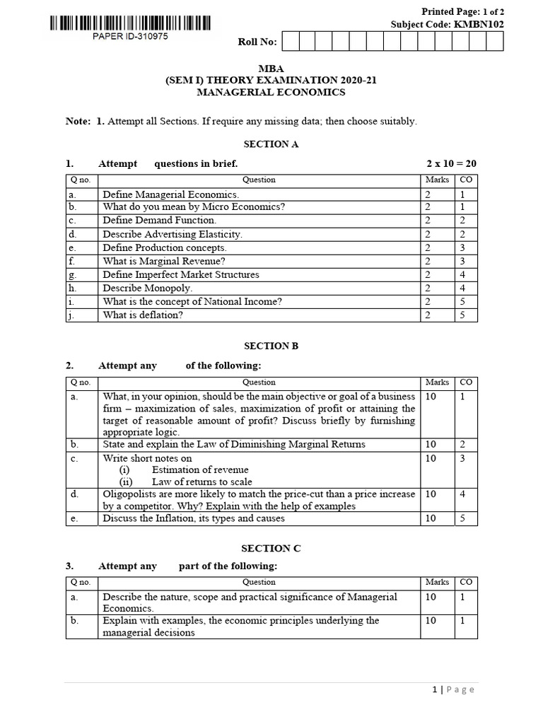 M.E Previous Year Question Paper With Solution | PDF | Demand | Profit ...