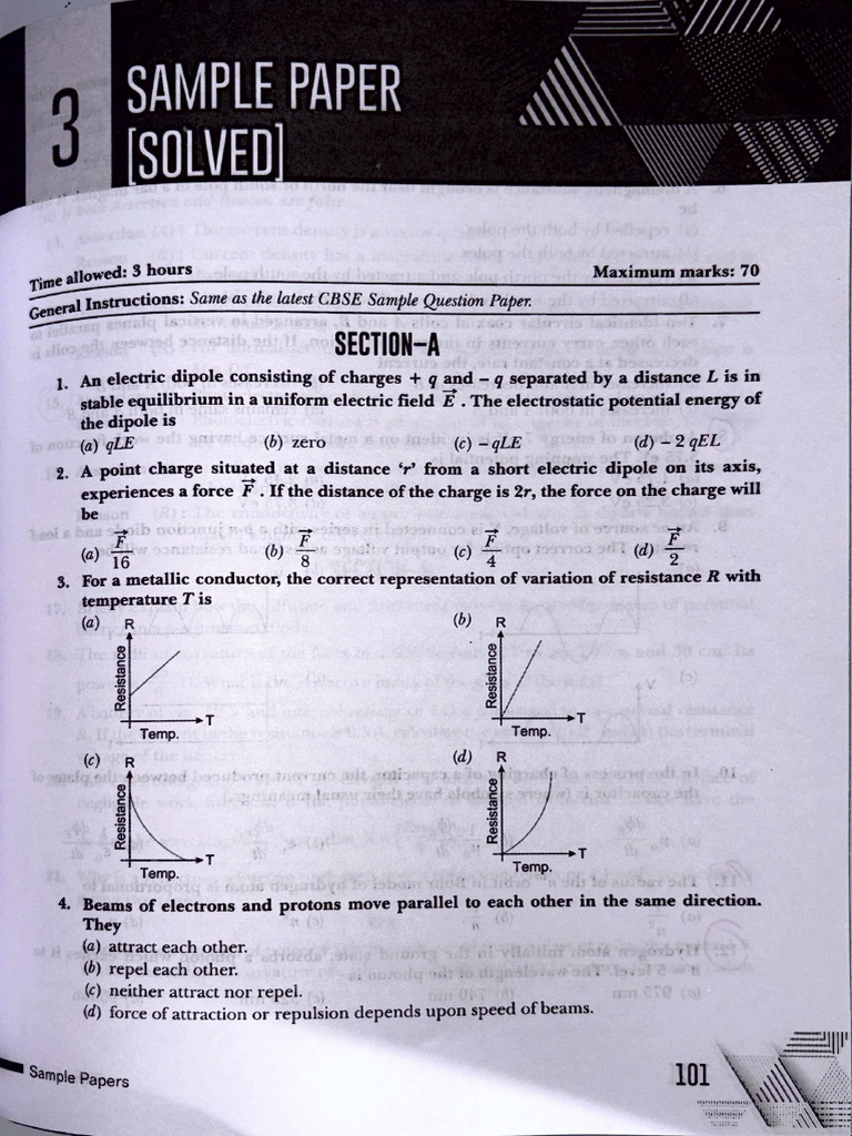 Solved Sample Paper 3 | PDF | Metrology | Physical Phenomena