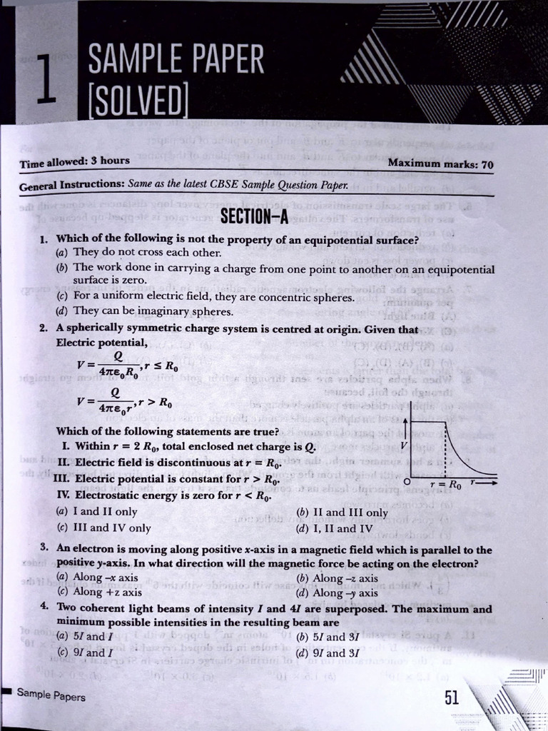 Solved Sample Paper 1 | PDF | Electron | Photoelectric Effect