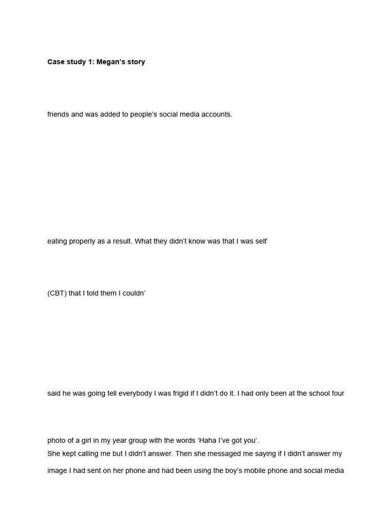 Nspcc Case Studies Pdf Cyberbullying Bullying
