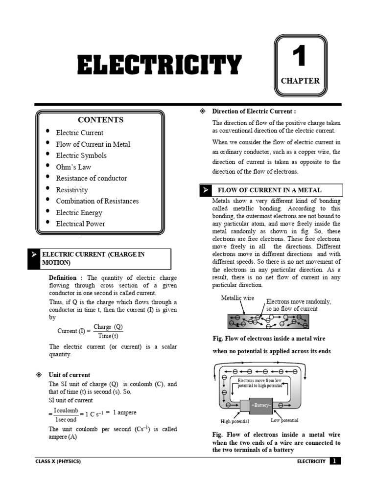 Class 10 (Physics) | PDF | Electrical Resistivity And Conductivity ...