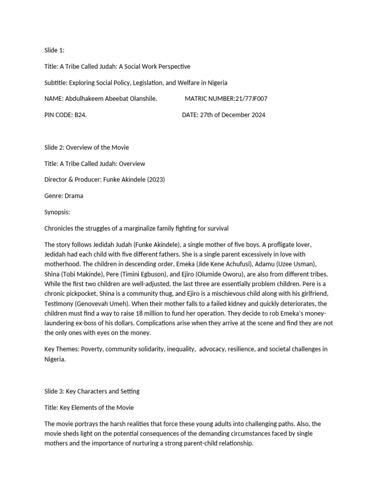 Beebah, A Tribe Called Judah | PDF | Social Work | Policy