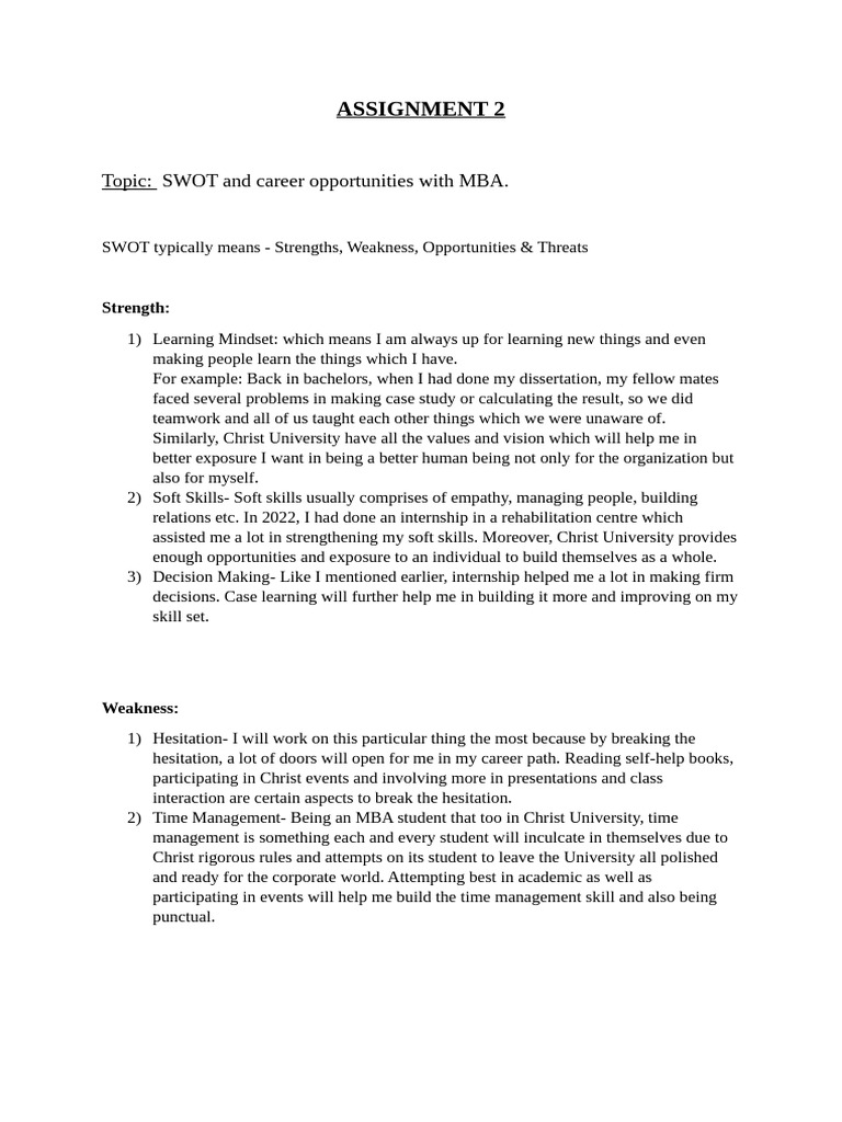 Assignment-2 (Academic Standards) | PDF | Swot Analysis | Mentorship