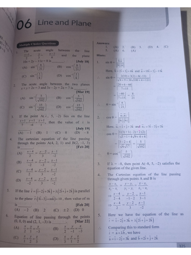 Line and Plane | PDF