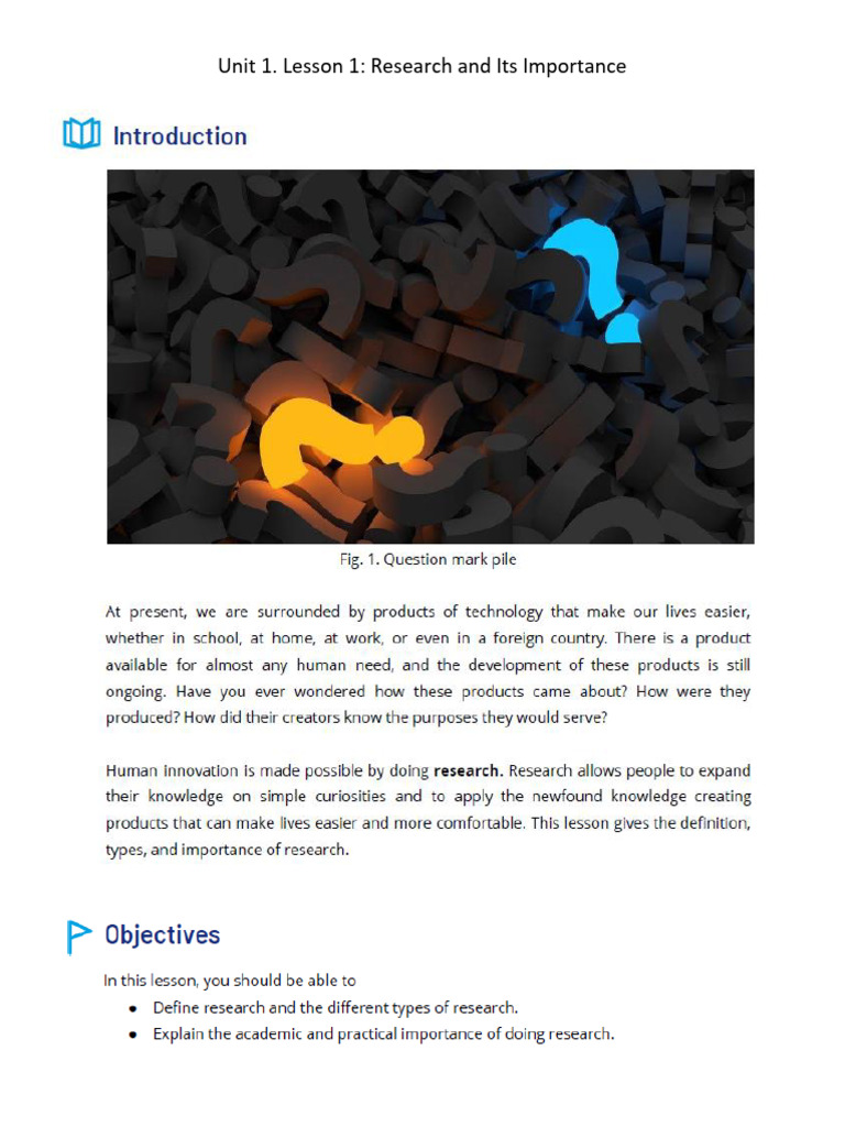 Lesson 1. Research and Its Importance_0 | PDF | Basic Research | Knowledge