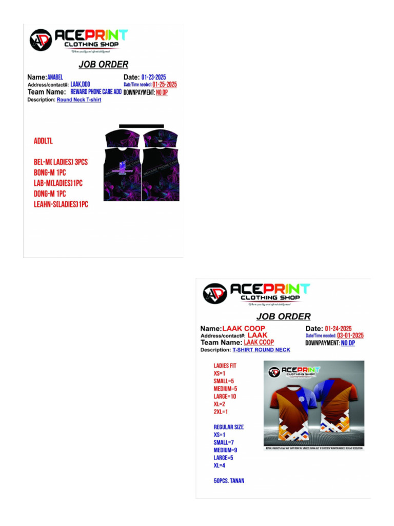 Job Order | PDF