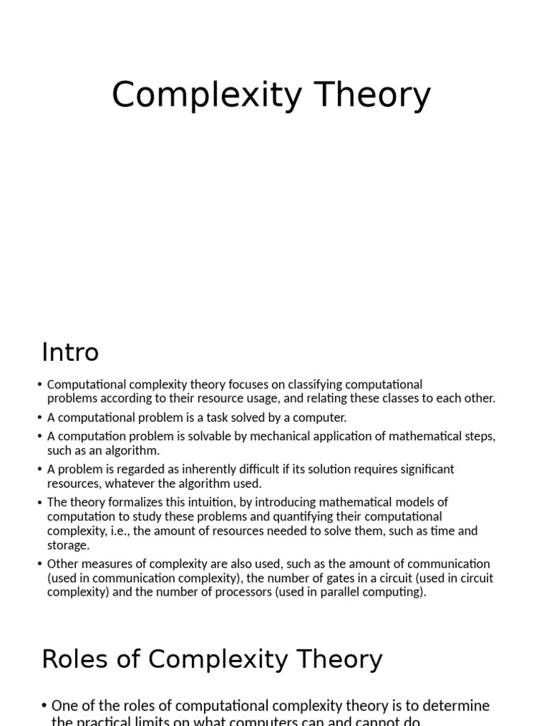 Lecture 4 Complexity Theory | PDF | Computational Complexity Theory | Time Complexity