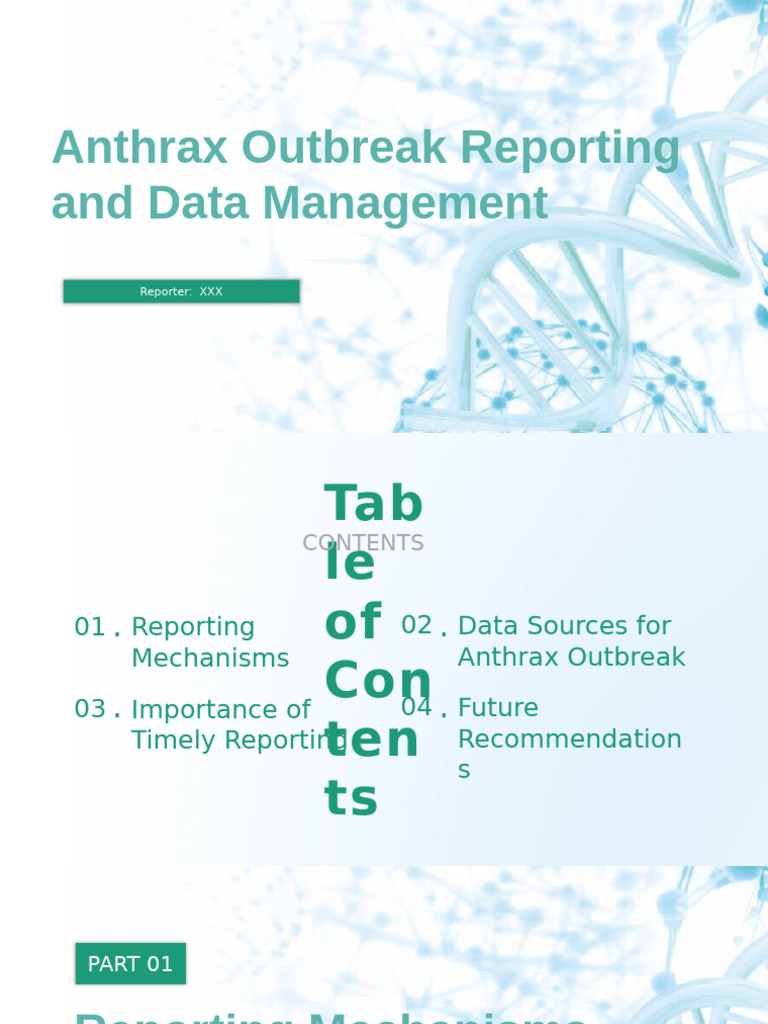 AIPPTMaker - Anthrax Outbreak Reporting and Data Management | PDF | Public Health | Laboratories