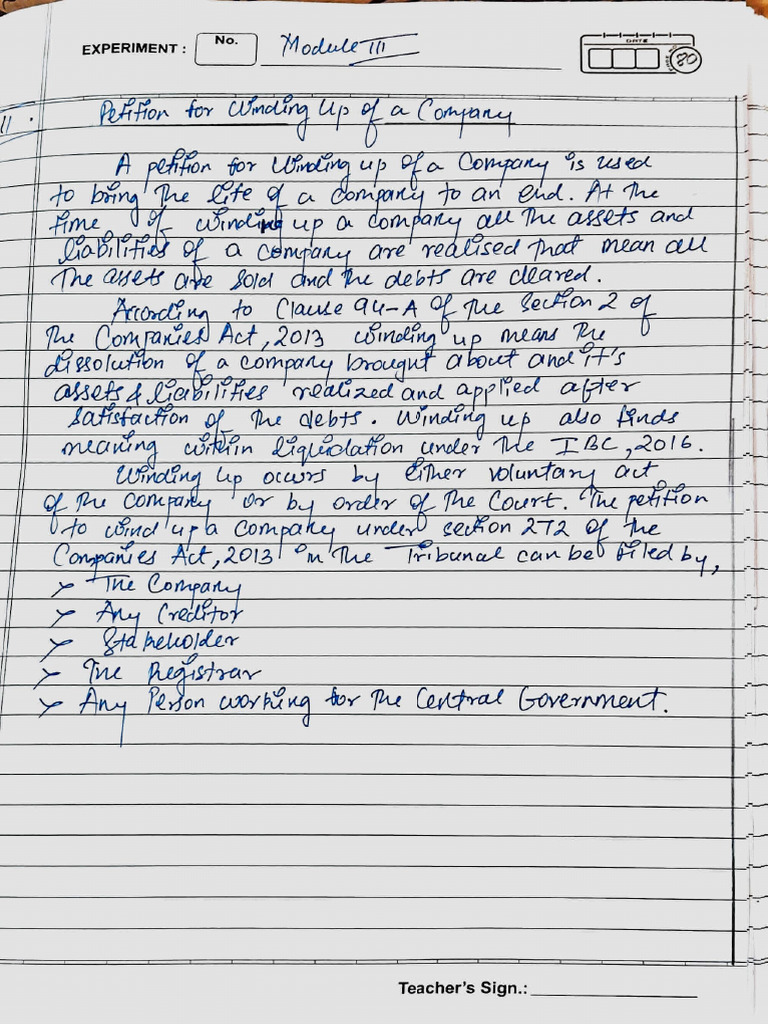 Winding Up Theory + Notice of AGM&SGM Draft | PDF