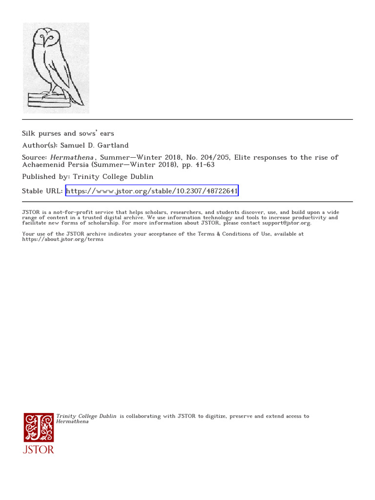 Silk Purses and Sows' Ears Thebans, Boeotians, and The Second Persian Invasion 480-479 BCE | PDF ...