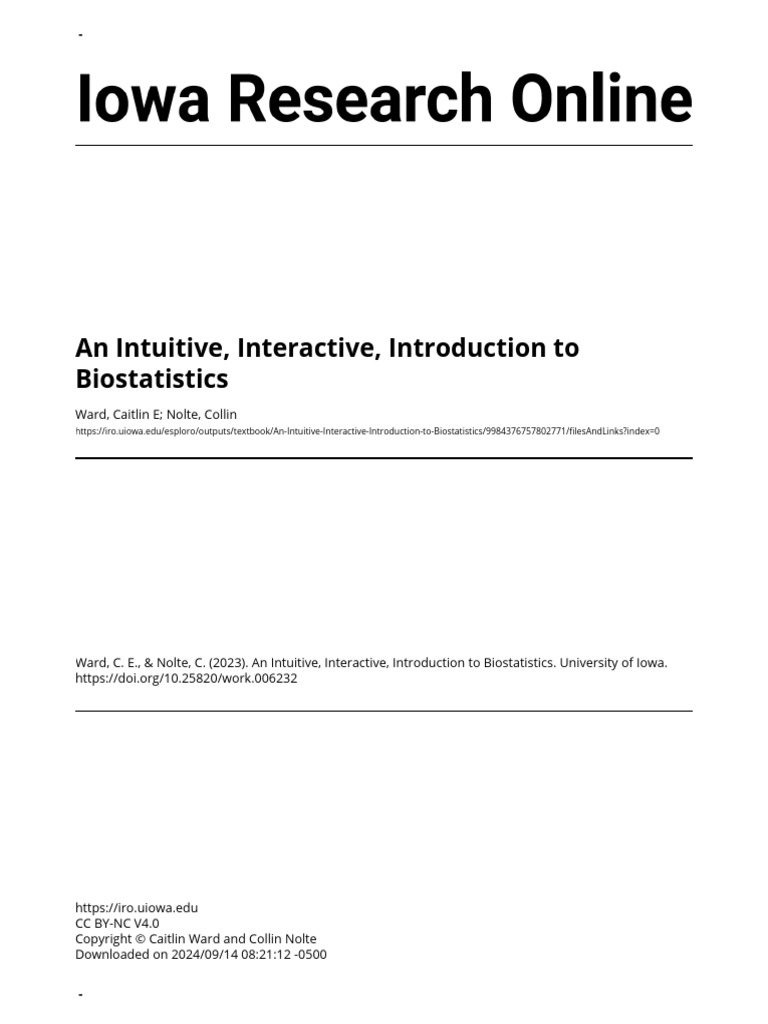 An Intuitive, Interactive, Introduction To Biostatistics by Ward, Caitlin E | PDF | Skewness ...