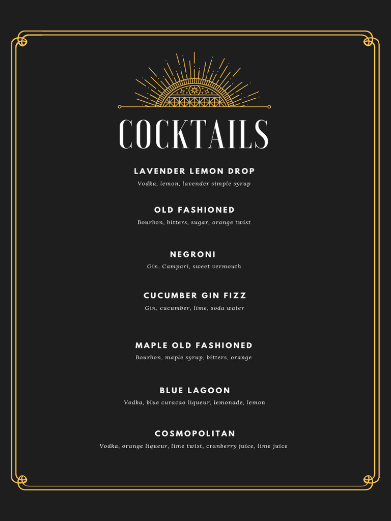Cocktail Menu | PDF