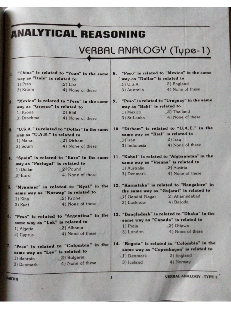 Reasoning 1 Mca | PDF