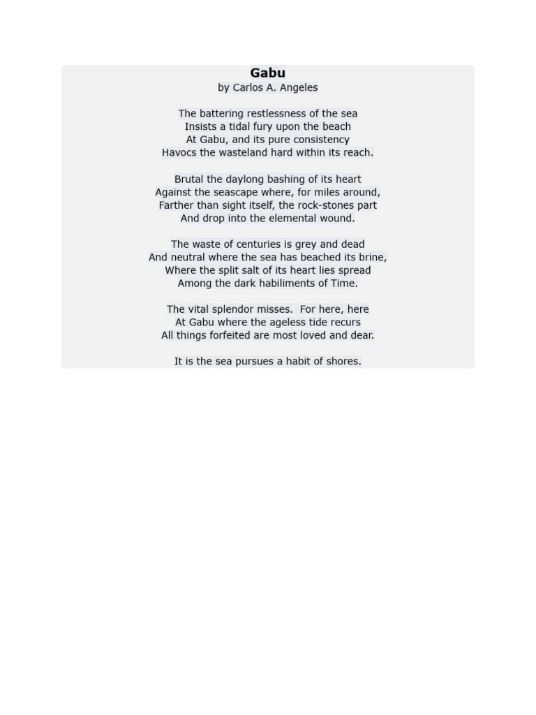 Gabu: The Sea's Relentless Fury | PDF