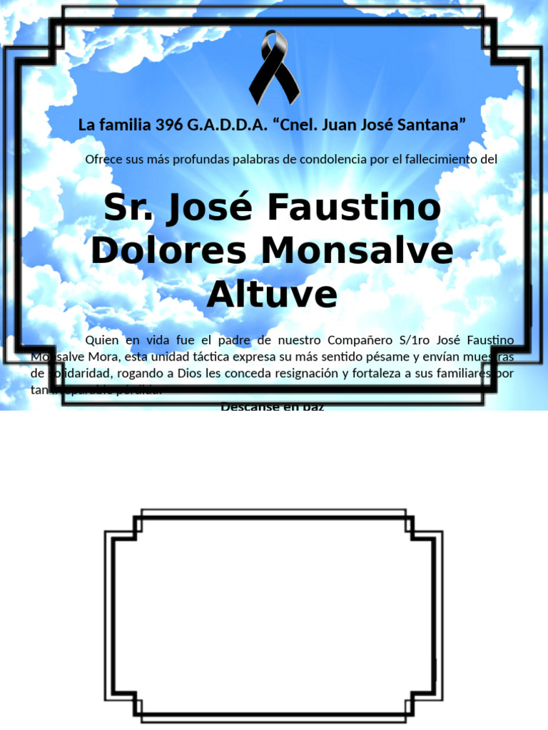 Esquela de Fallecimiento de José Faustino | PDF