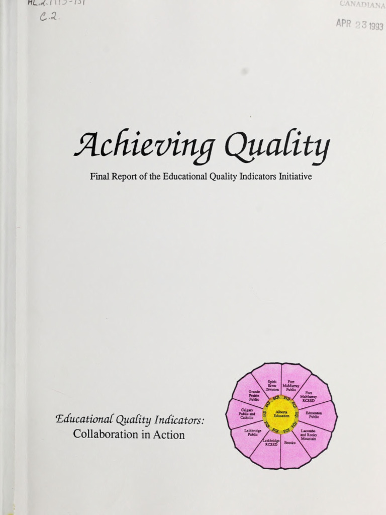 Achieving Quality - Final Report of The Educational Quality Indicators Initiative | PDF ...