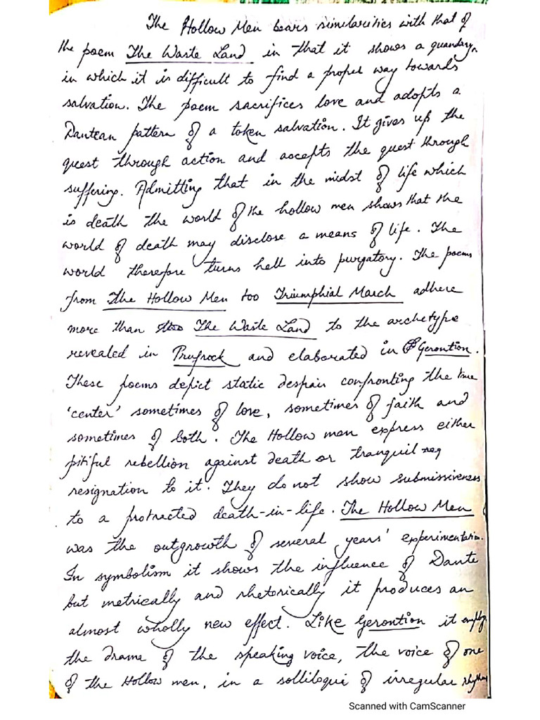 The Hollow Men Notes | PDF
