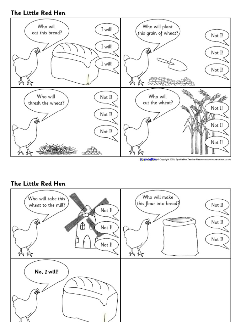 Little Red Hen Story Sequence | PDF