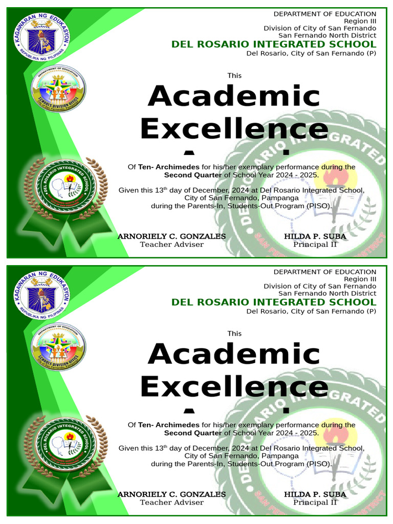 With Honors Certificate 2023 2024 | PDF