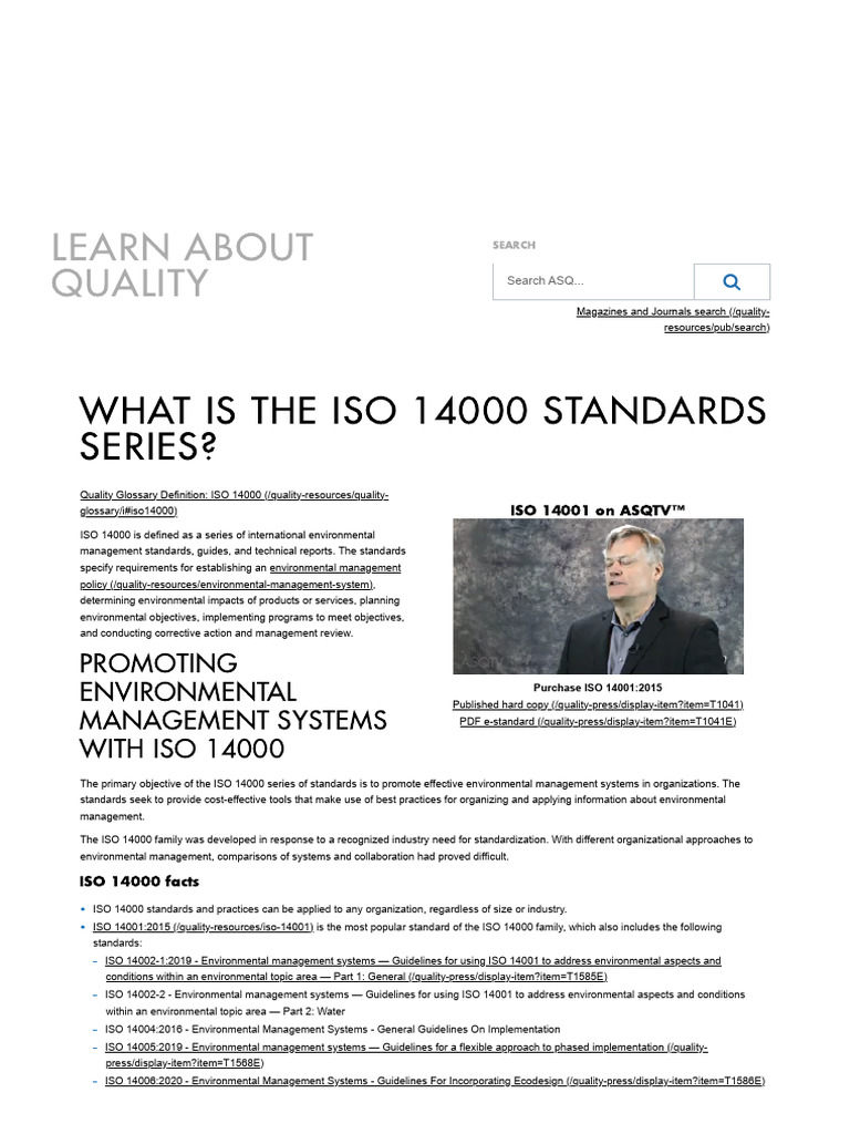 ISO 14000 - Standards Environmental Management Systems (EMS) | PDF ...