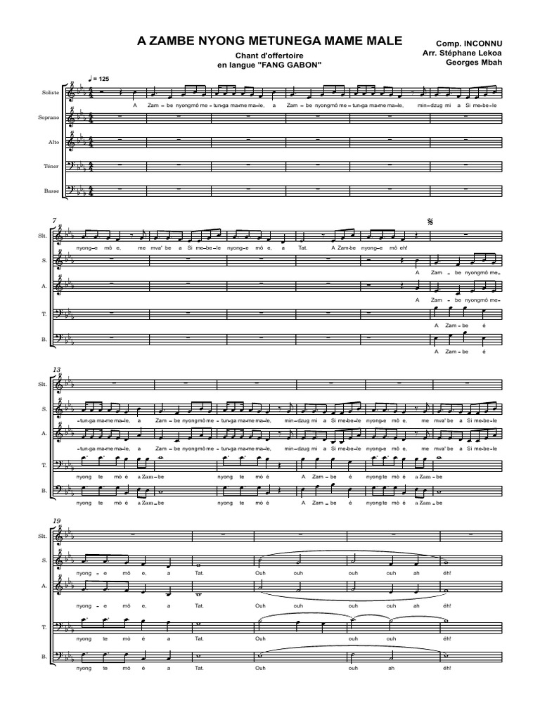 A Zambe Nyong Metunega Mame Male | PDF