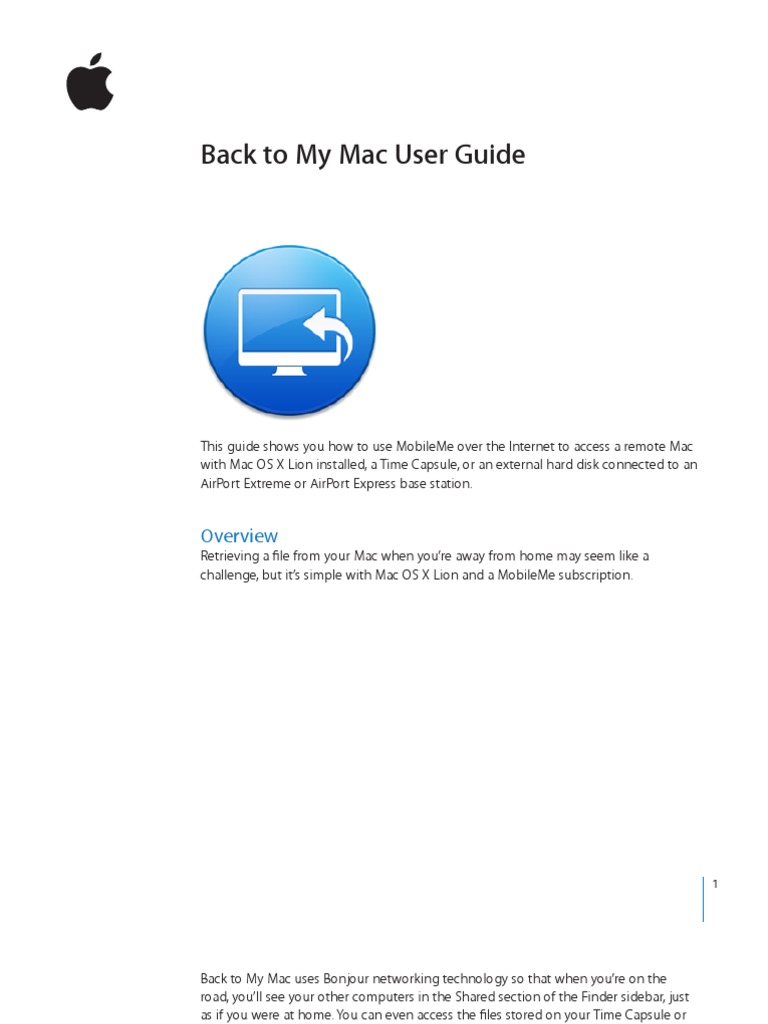 Back To My Mac User Guide | PDF | Airport | Mac Os