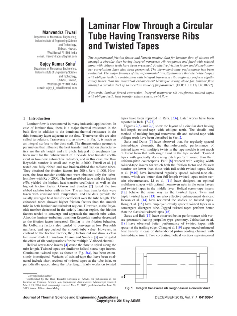 Manvendra tiwari..ASME TSEA Vol 7 Dec 2015 | PDF | Boundary Layer ...
