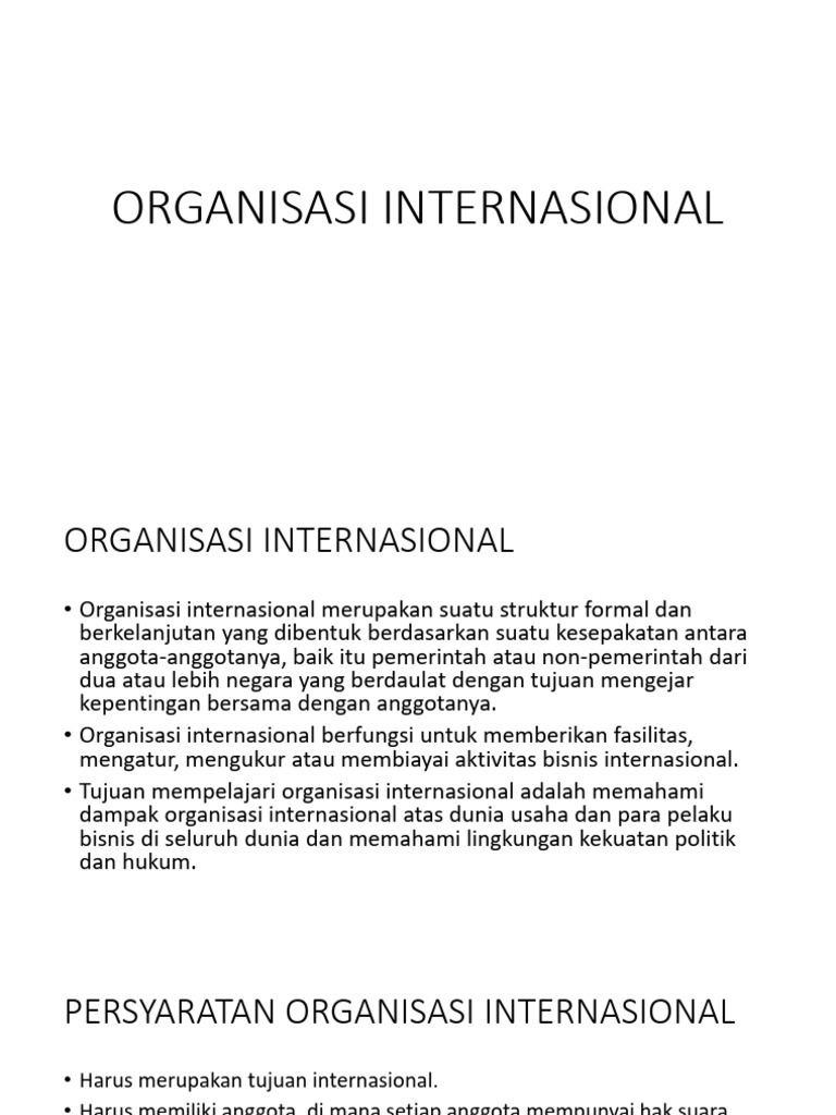 Organisasi Internasional | PDF