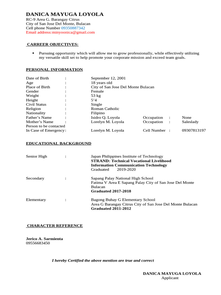Danica Mayuga Loyola Resume | PDF