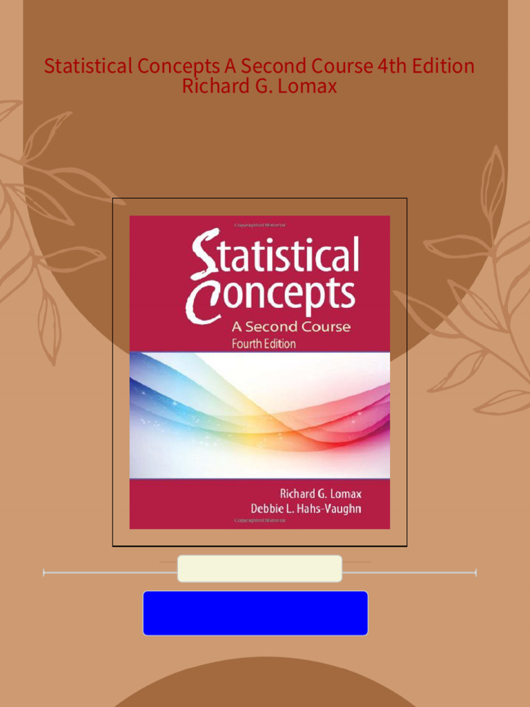 Complete Statistical Concepts A Second Course 4th Edition Richard G. Lomax PDF For All Chapters ...