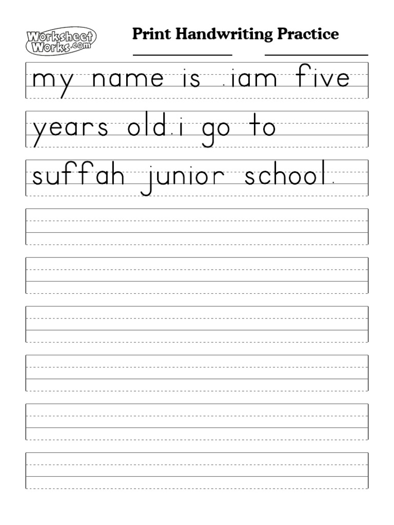 WorksheetWorks Print Handwriting Practice 3 | PDF