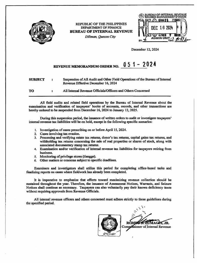 RMO No. 51-2024 | PDF