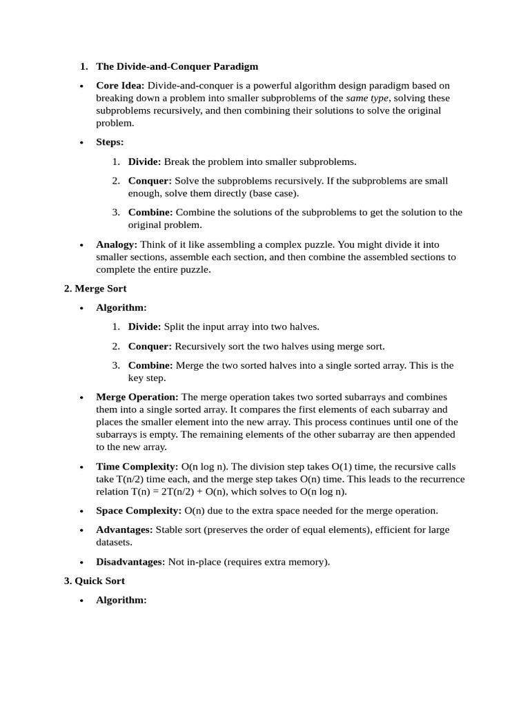 The Divide and Conquer | PDF | Computer Programming | Algorithms