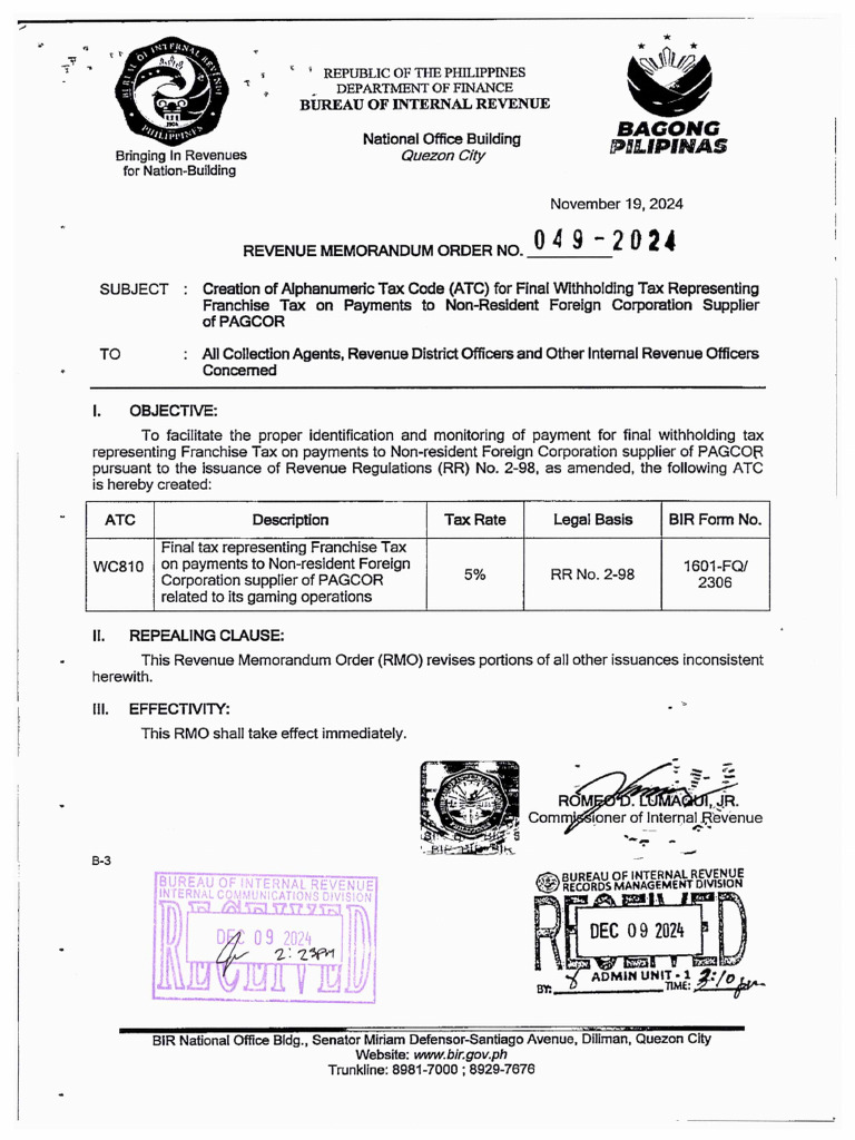 RMO No. 49-2024 | PDF