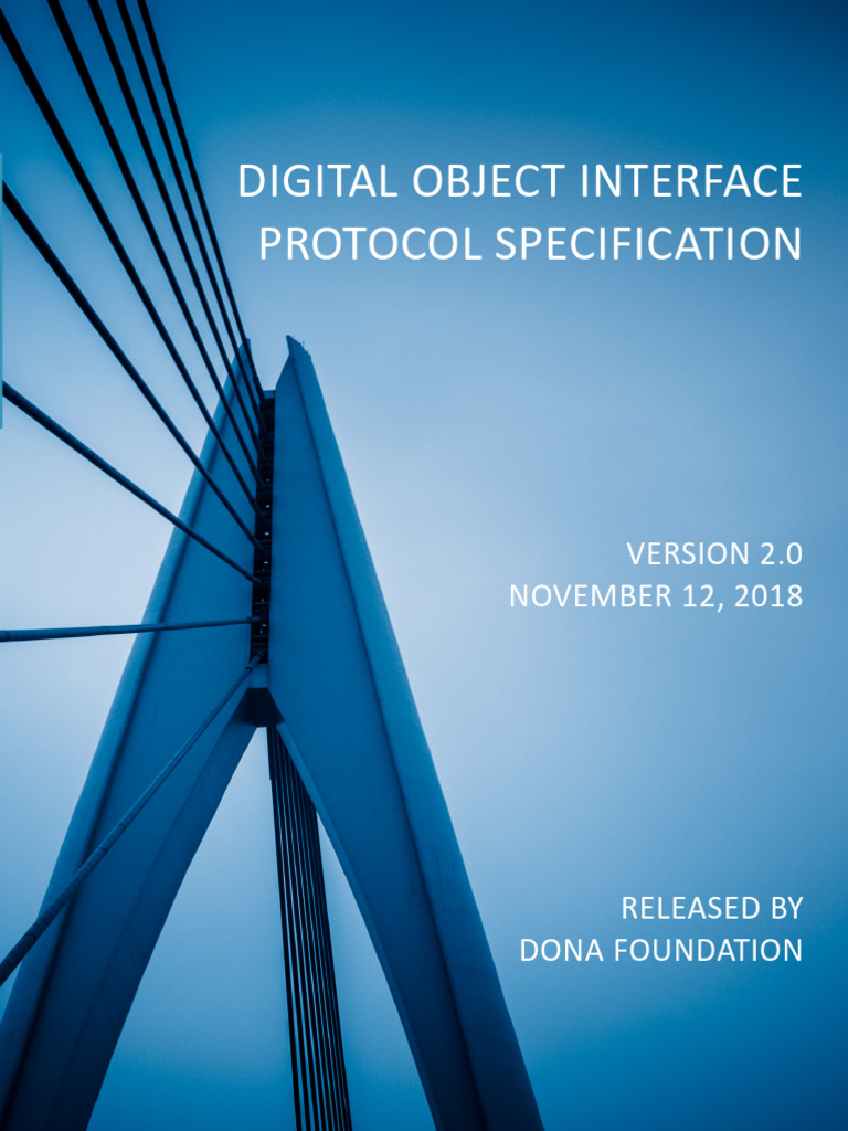 DIGITAL OBJECT INTERFACE PROTOCOL SPECIFICATION Version 2.0 | PDF | Public Key Certificate ...
