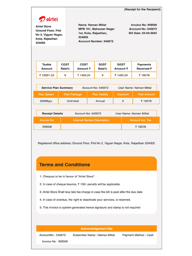 Internet Invoice | PDF