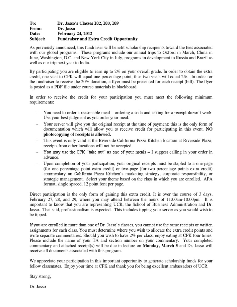 CPK Fundraiser Rules Memo | PDF | Fundraising | Business