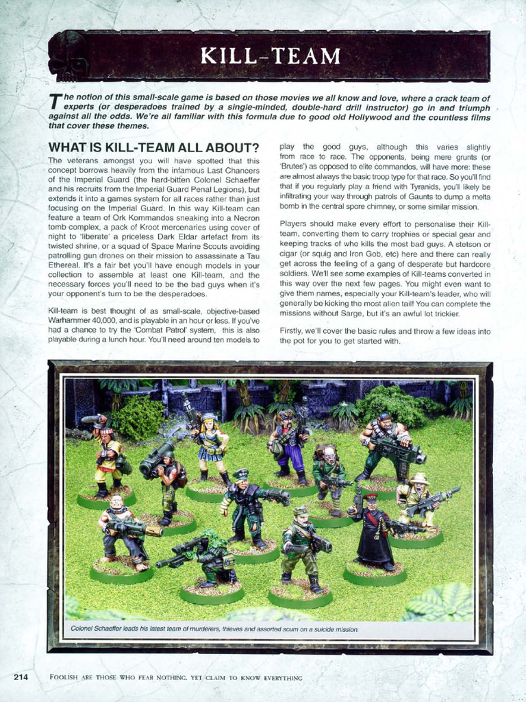 White Dwarf Kill Team | PDF