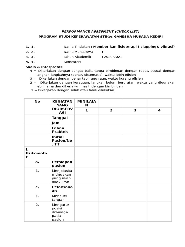 SOP Memberikan Fisioterapi (Clapping&Vibrasi) | PDF
