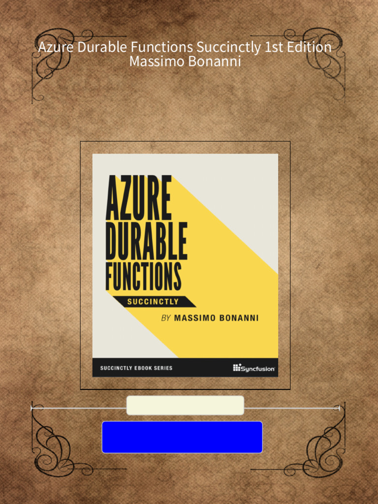 Azure Durable Functions Succinctly 1st Edition Massimo Bonanni | PDF