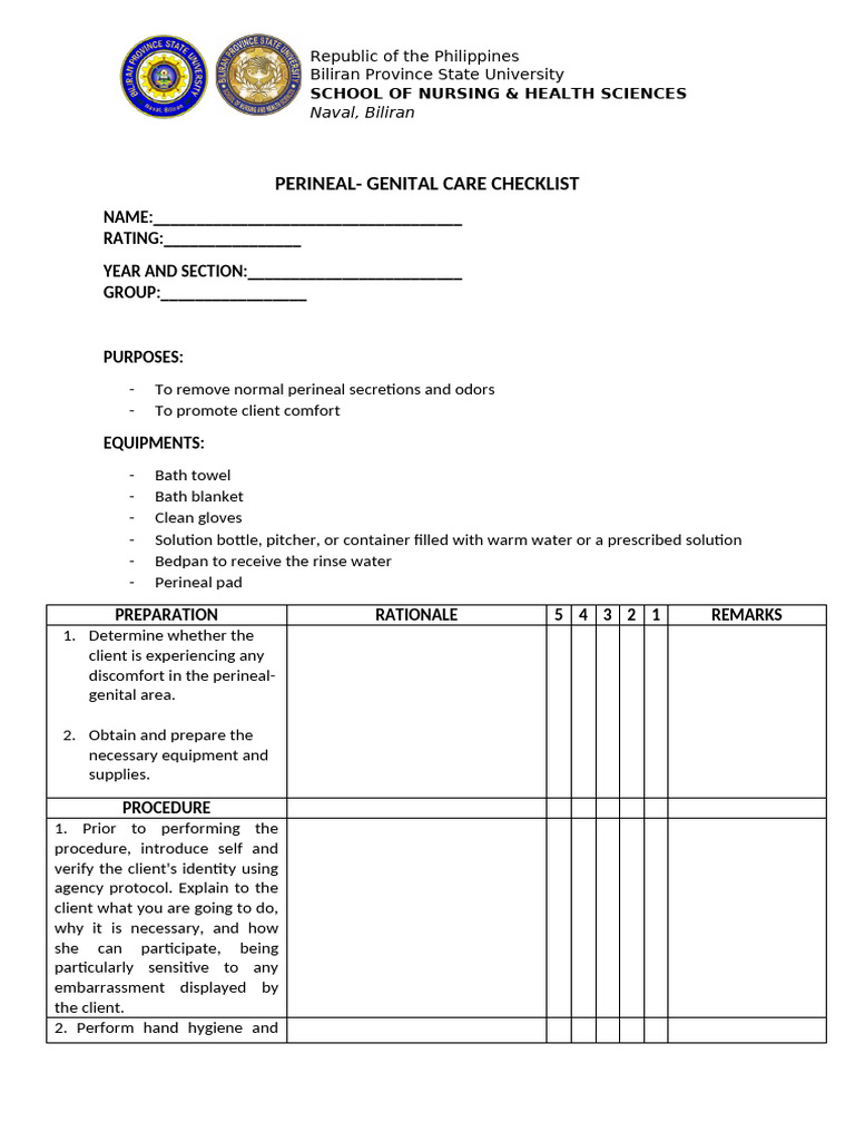 perineal-checklist | PDF | Labia