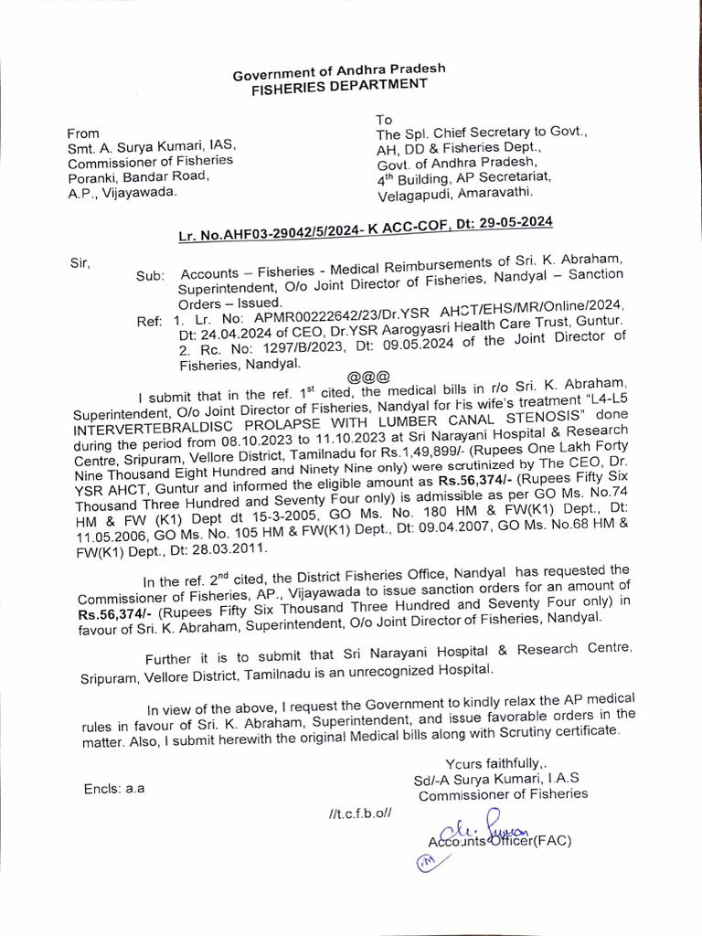 Lr to Govt Medical Reimbursement | PDF