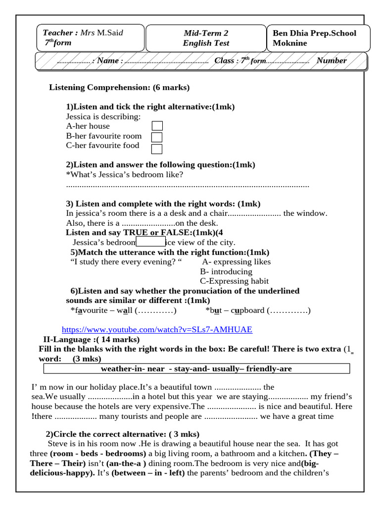 English Listening & Language Test | PDF