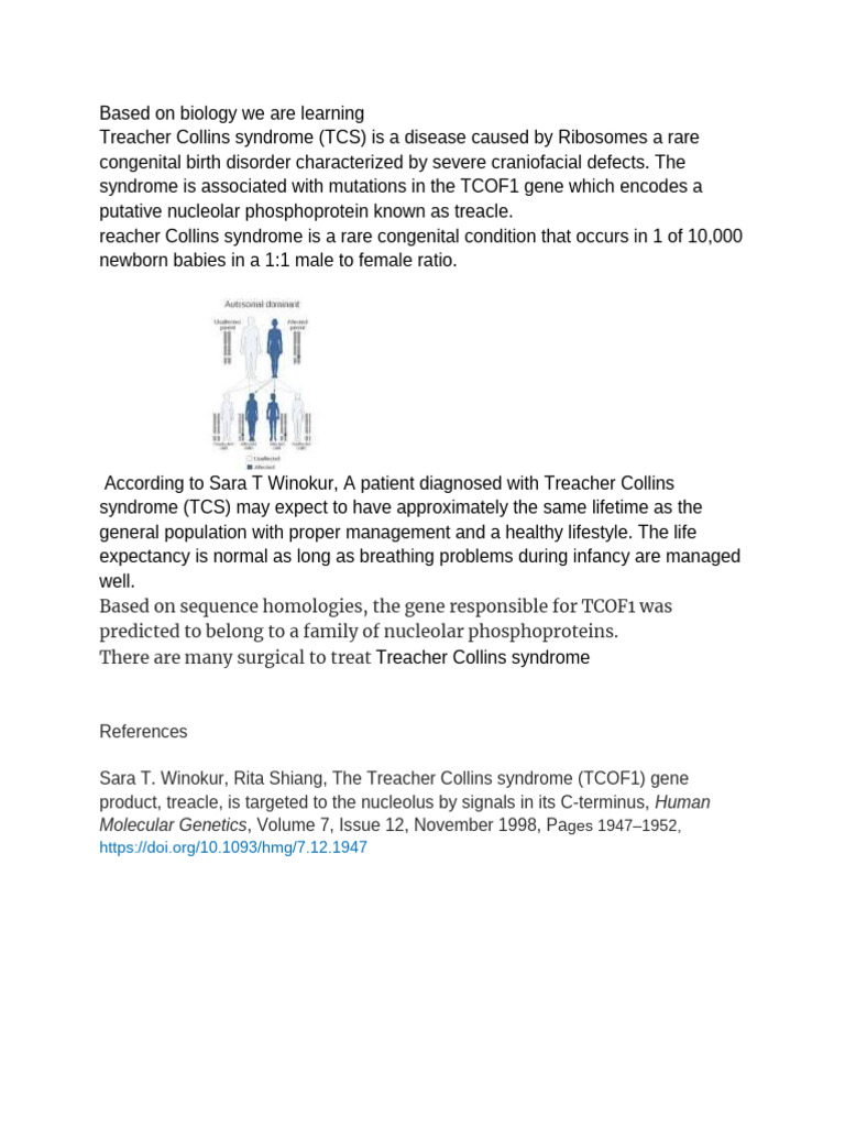 s a rare congenital birth disorder characterized by severe craniofacial ...