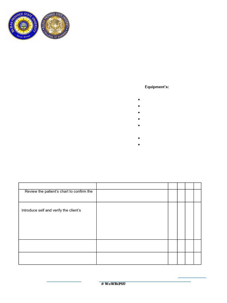 Urinary Catheterization Checklist 1 | PDF | Catheter